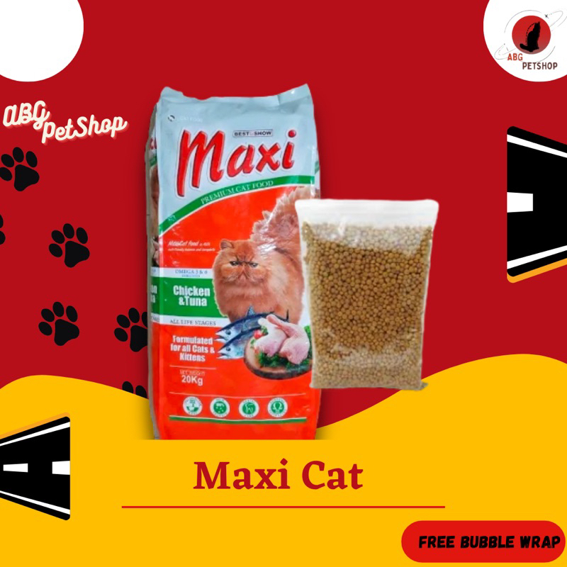 Jual Maxi maxi cat 1Kg makanan kucing chicken tuna makanan kering ...