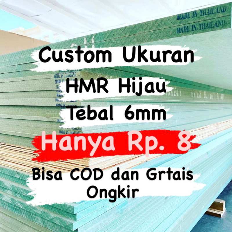 Jual Custom Ukuran HMR Tebal 6mm HMR Board MDF Hijau | Shopee Indonesia