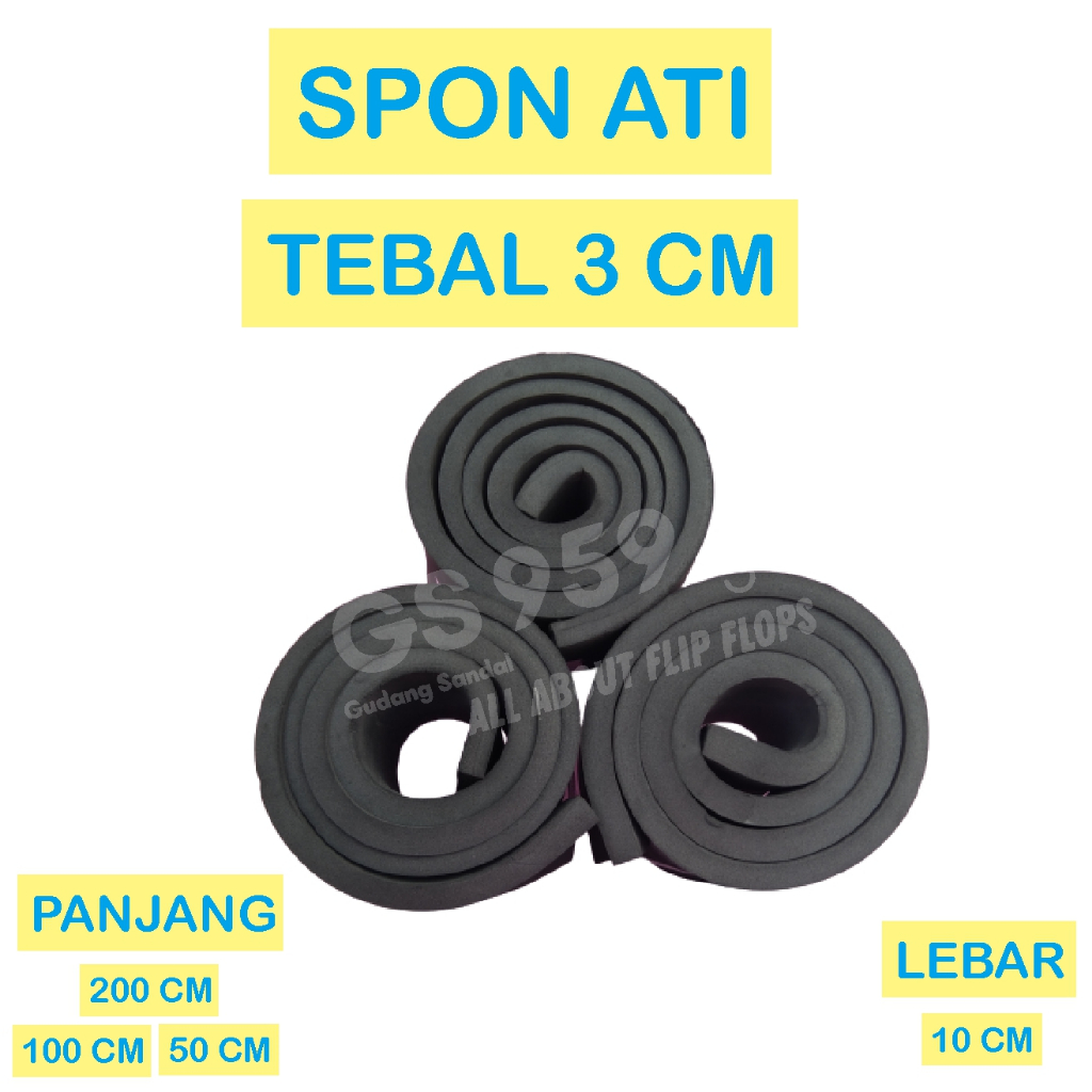 Jual SPON ATI / BUSA ATI / SPON EVA TEBAL 3 CM WARNA HITAM BENTUK ...