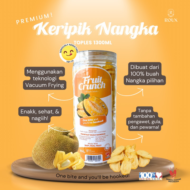 Jual FRUIT CRUNCH KERIPIK BUAH NANGKA PREMIUM TOPLES 1300ml ENAK RENYAH ...