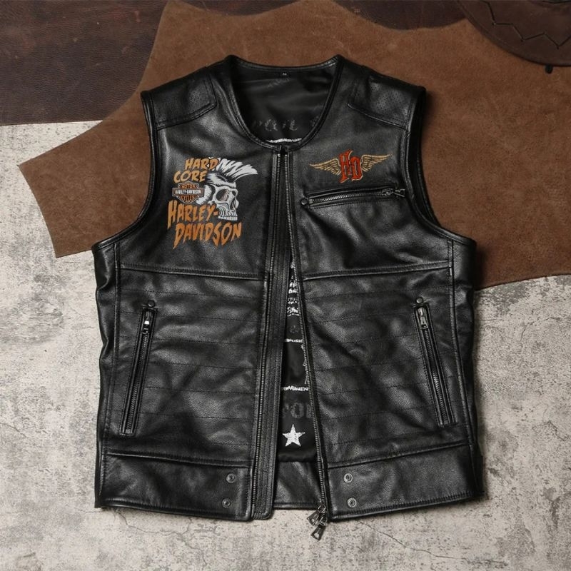 Jual VEST HARLEY DAVIDSON ROMPI MOTOR KULIT ASLI KUALITAS IMPORT JAKET ...