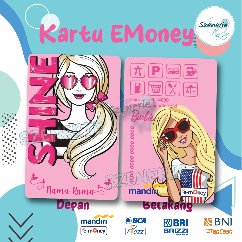 Jual Emoney Barbie Girl Cute Flazz gen 2 Kartu E-money Mandiri BCA ...
