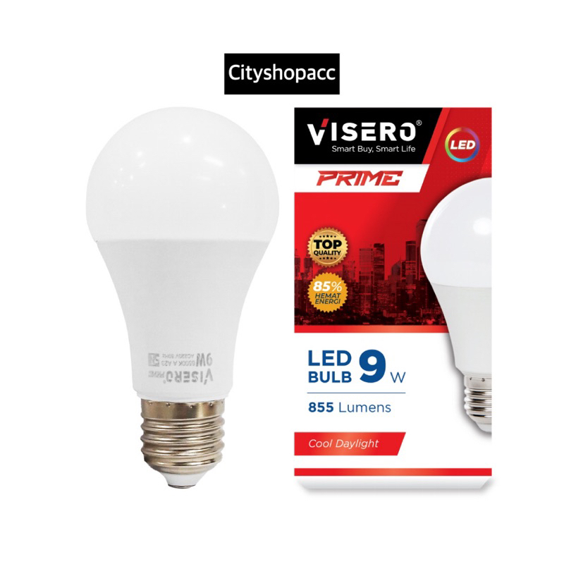 Jual Lampu LED VISERO PRIME 9W / 9 Watt Lampu Bohlam Led Bulb E27 putih | Shopee Indonesia
