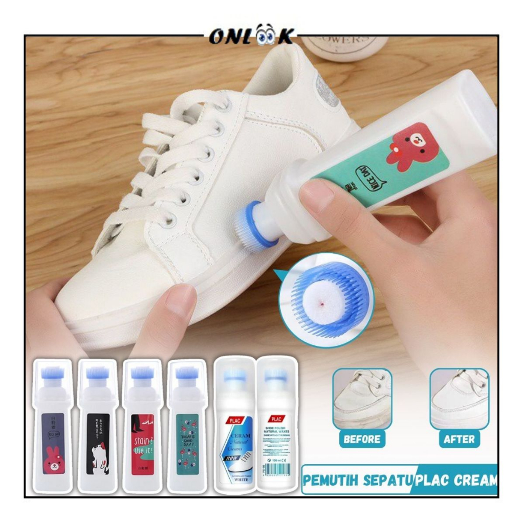 Jual Cairan Pembersih&Pemutih Sepatu Plac Shoe Cleaner Cream Polish ...