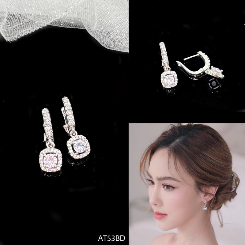 Jual Anting Titanium Wanita Jepit Permata AT52-53BD | Shopee Indonesia