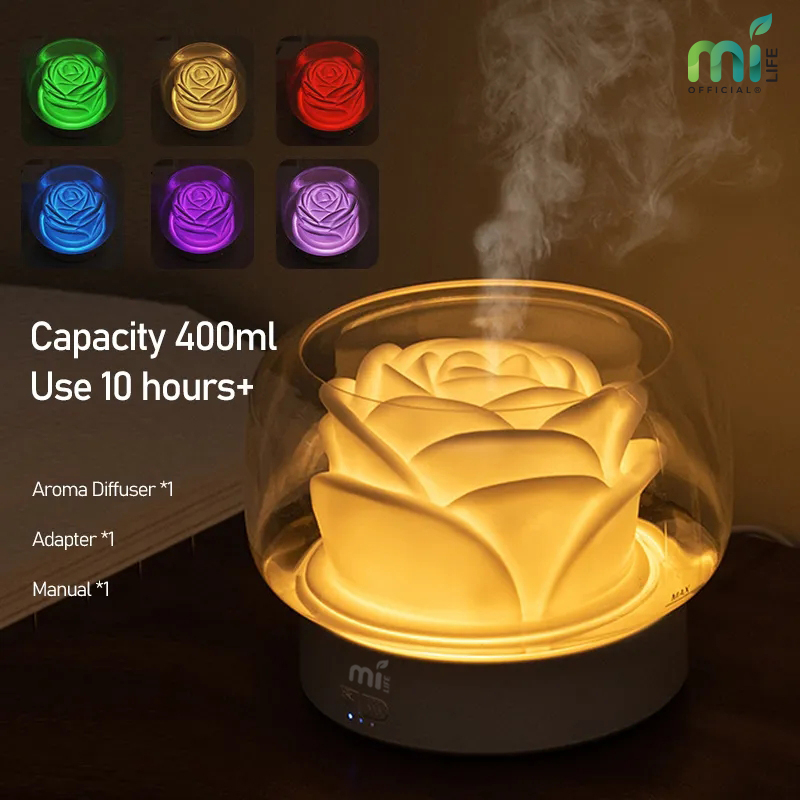 Jual MILIFE Diffuser Flower Rose RGB Humidifier Ultrasonic Aromatherapy ...