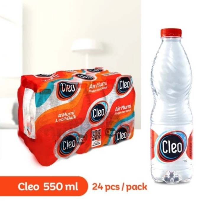 Jual CLEO AIR MINERAL 550ml x 24 BOTOL (KEMASAN PLASTIK) (KHUSUS ...