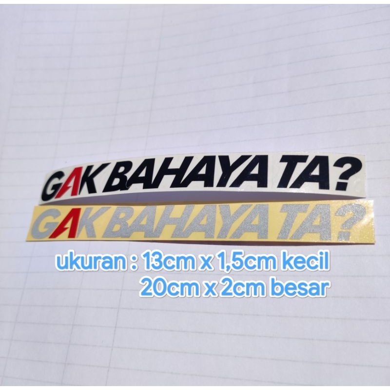Jual sticker cutting GAK BAHAYA TA? | Shopee Indonesia