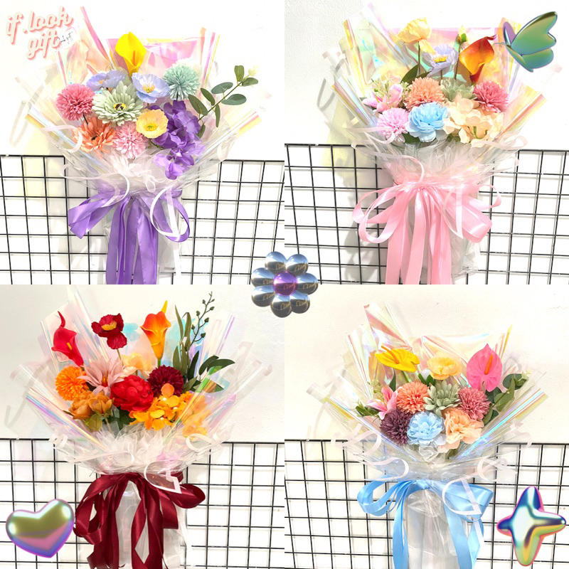 Jual Buket Bunga HOLOGRAM Artificial PREMIUM | Buket WISUDA ...
