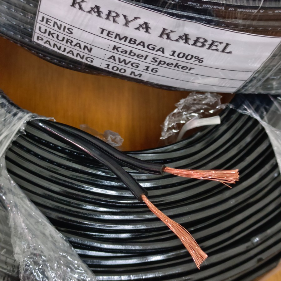 Jual AWG 16 1 Pair isi 2 KARYA Kabel Speaker Audio 100% Tembaga uk 2x16 ...