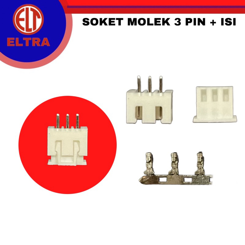 Jual Soket molek molex 2510 2p 3p 4p 5p 6p 7p 8p pin / 1 set + isi komplit white housing ...