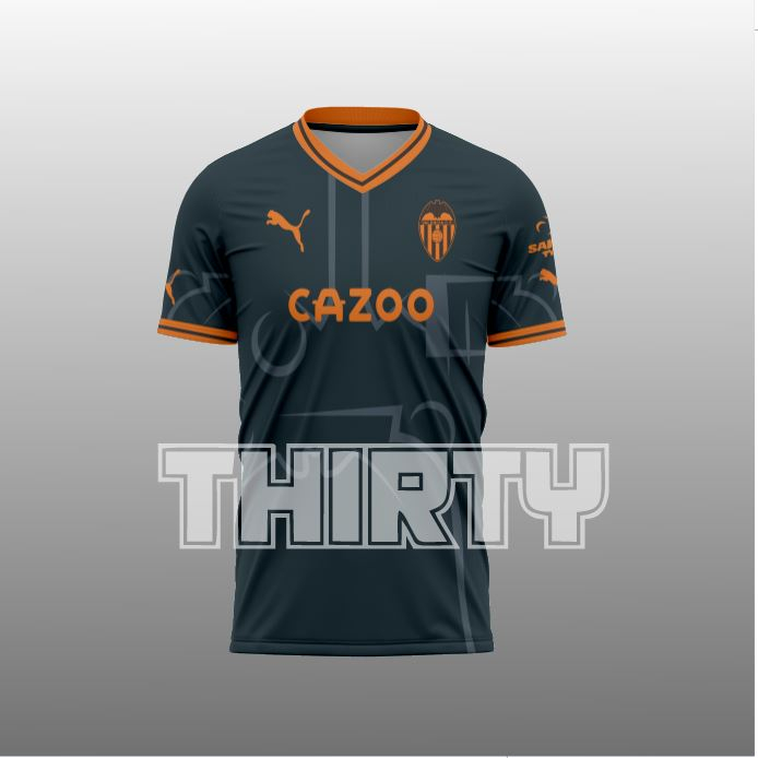 Jual JERSEY VALENCIA SECOND KIT 22-23 FULL PRINTING FREE EDIT NAMA DAN ...