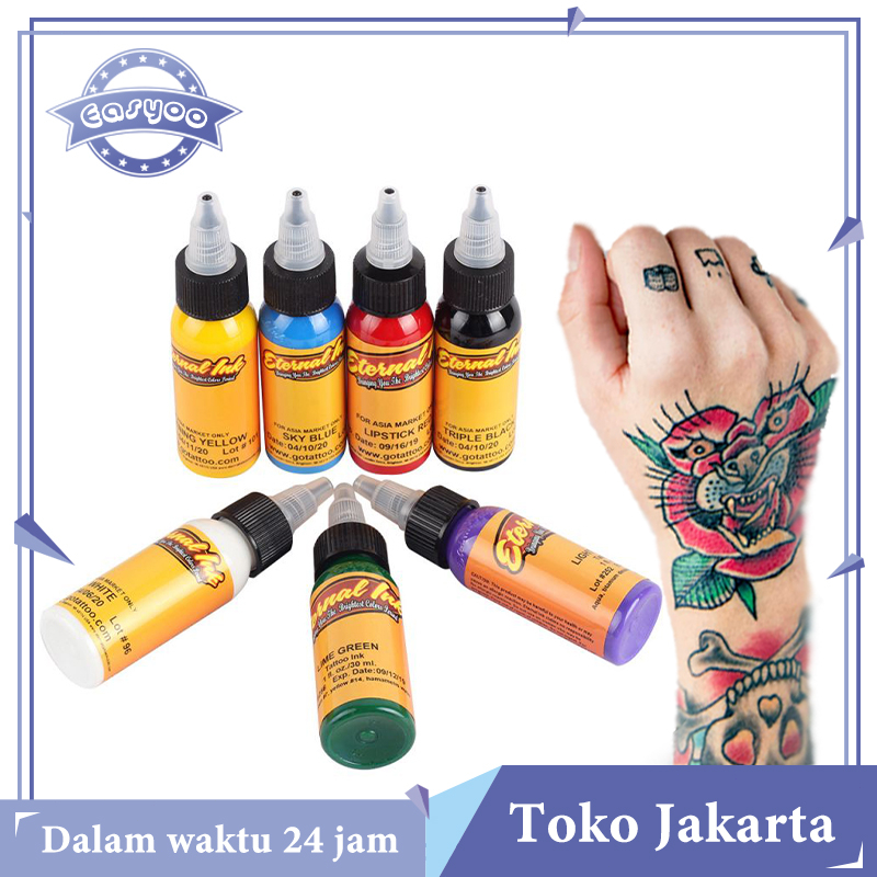Jual 16 Warna 30ml Tinta Tato Permanen Tato Tinta Set Pigmen Tinta Tato ...
