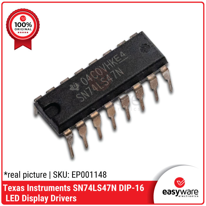 Jual IC SN74LS47N DIP-16 74LS47 SN 74LS47 N LED Display Drivers ...