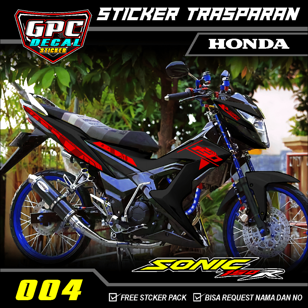 Jual STRIPING TRANSPARAN SONIC 150R VARIASI GRAFIST SIMPEL KEREN GPC ...