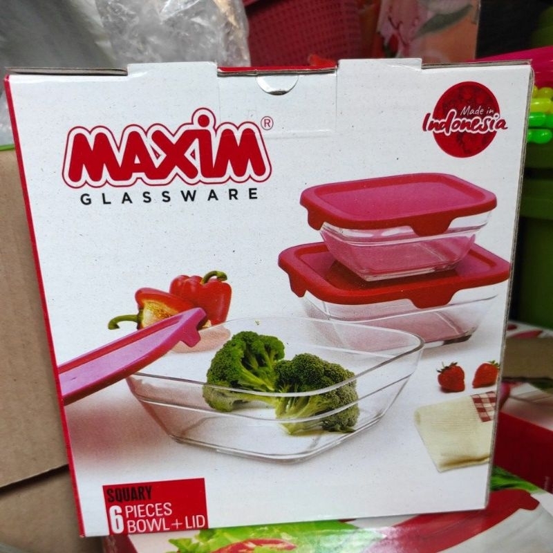 Jual MAXIM GLASSWARE KOTAK SET / MANGKOK KOTAK SET / MANGKOK KACA KOTAK ...