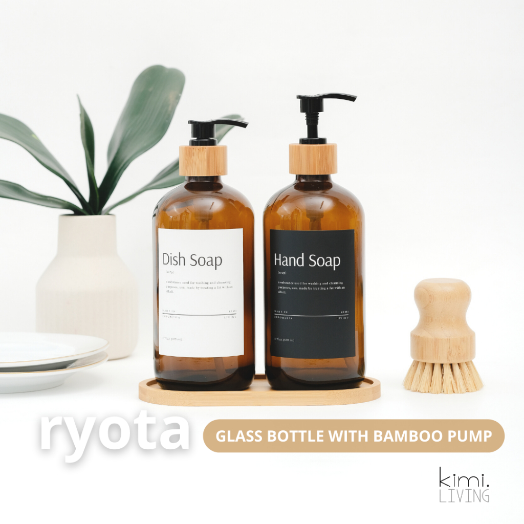 Jual KIMI LIVING - RYOTA Botol Refill KACA Pump BAMBOO untuk Sabun ...