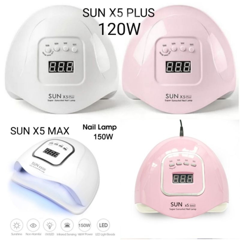 Jual SUN X5 PLUS 120W& X5 MAX 150W Nail Lamp UV LED/Curing Nail Gel/Pengering Kutek Gel | Shopee ...