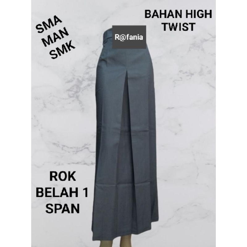 Jual Rok Panjang Span Abu-Abu SMA / SMK Rok Panjang Belah Satu Bahan ...