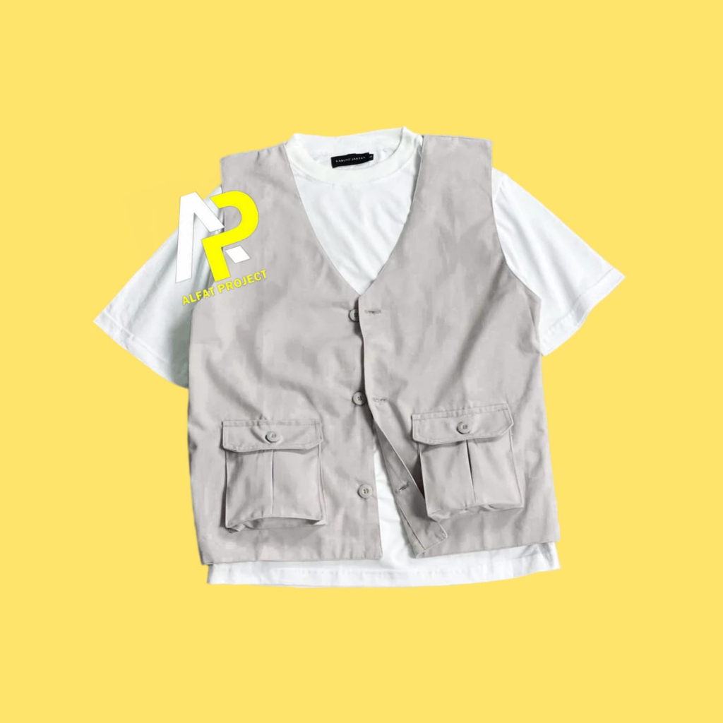 Jual Rompi Vest Cargo Pria Wanita Outfit Casual | Shopee Indonesia