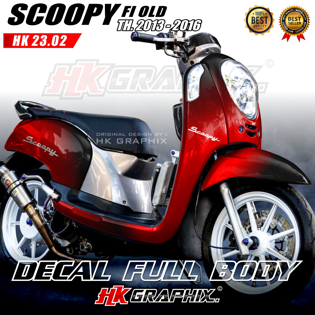 Jual Sticker Decal Scoopy Fi Old Full Body 2013 2014 2015 2016 Scoopy ...