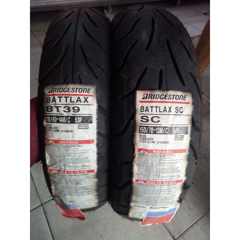 Jual PAKETAN BAN LUAR BATTLAX BT39 UKURAN 110/80-14 DAN SC UKURAN 150/ ...