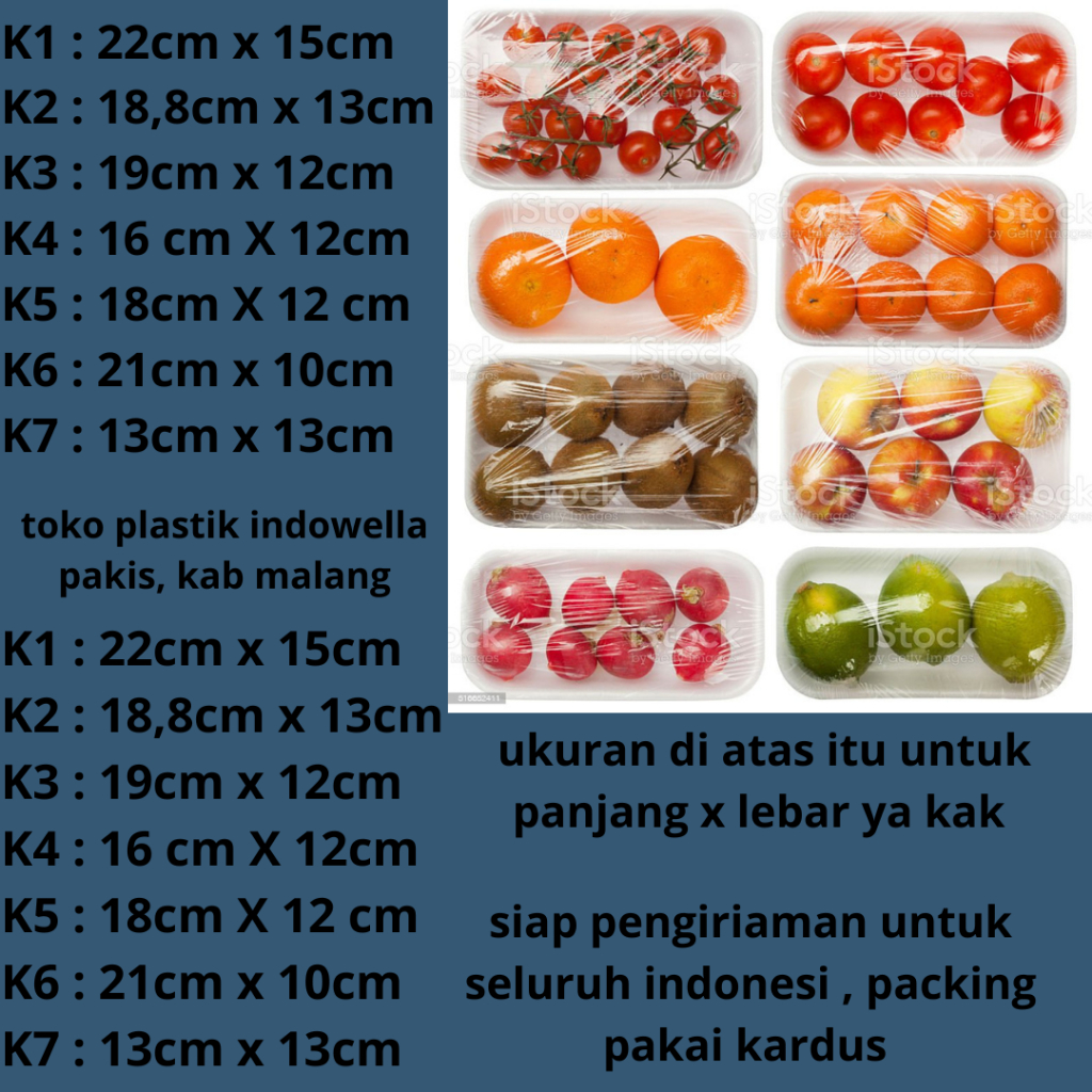 Jual Styro foam Tray Buah Daging Ikan Sayuran merk KCS per 50pcs ...