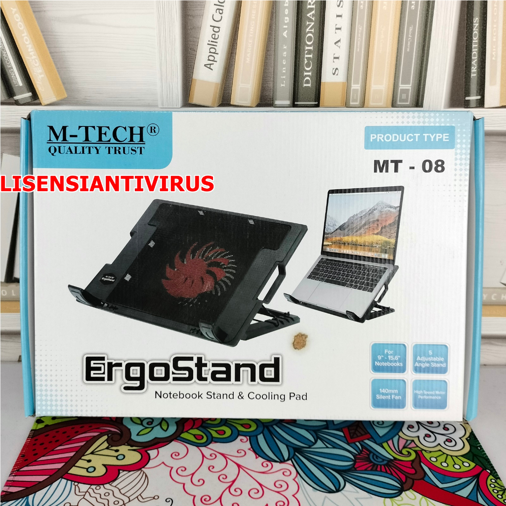 Jual Cooling pad laptop mtech mt08 mt-08 1 fan mesh ergostand Cooler ...