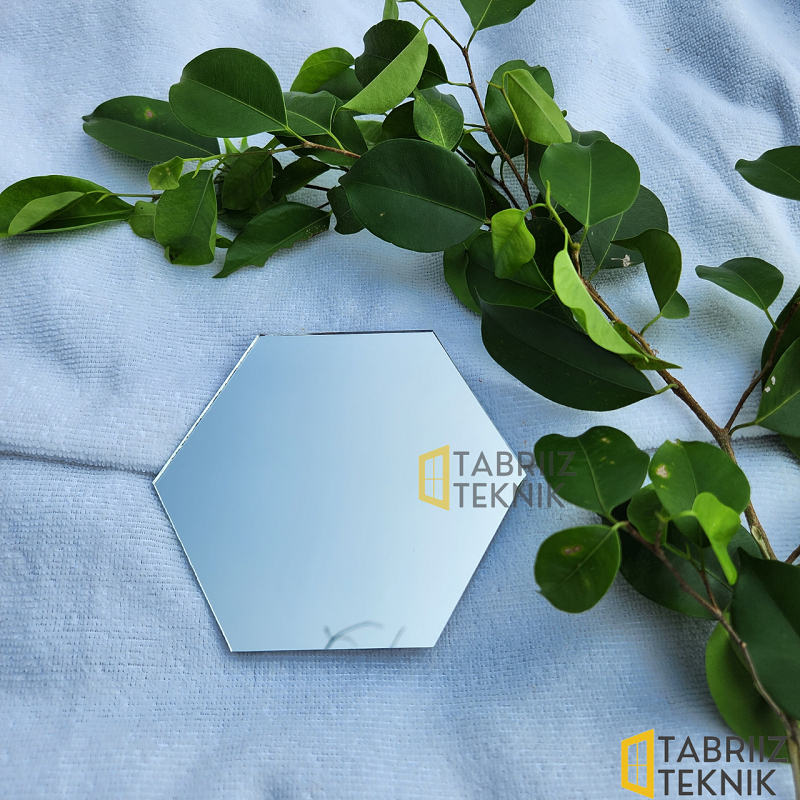 Jual Satuan Hexagonal Ukuran 10 X 8,5CM Tebal 2MM Kaca Cermin Non Bevel ...