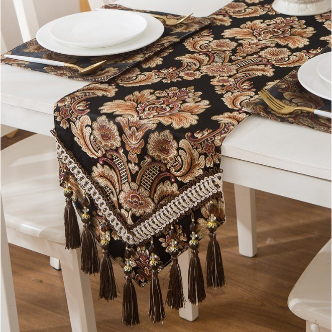 Jual TAPLAK MEJA CHENILLE 176X32CM GAYA EROPA LUXURY TABLE RUNNER ...