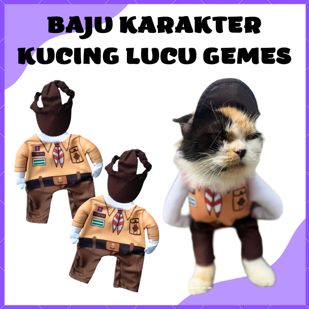 Jual BAJU KARAKTER PRAMUKA UNTUK KUCING FREE TOPI LUCU UNIK | Shopee ...