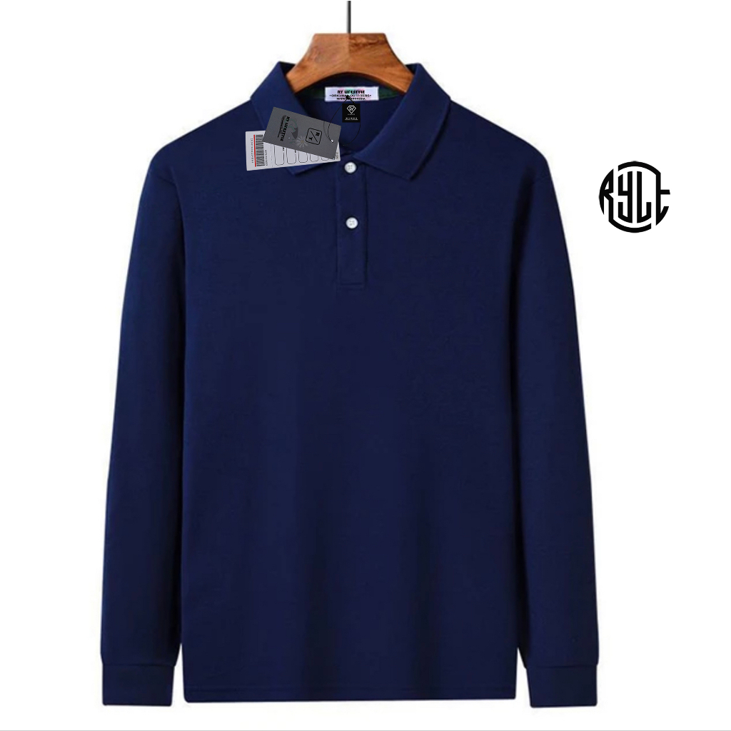 Jual Ry Lifestyle Polo Shirt Panjang Polos Unisex | Shopee Indonesia