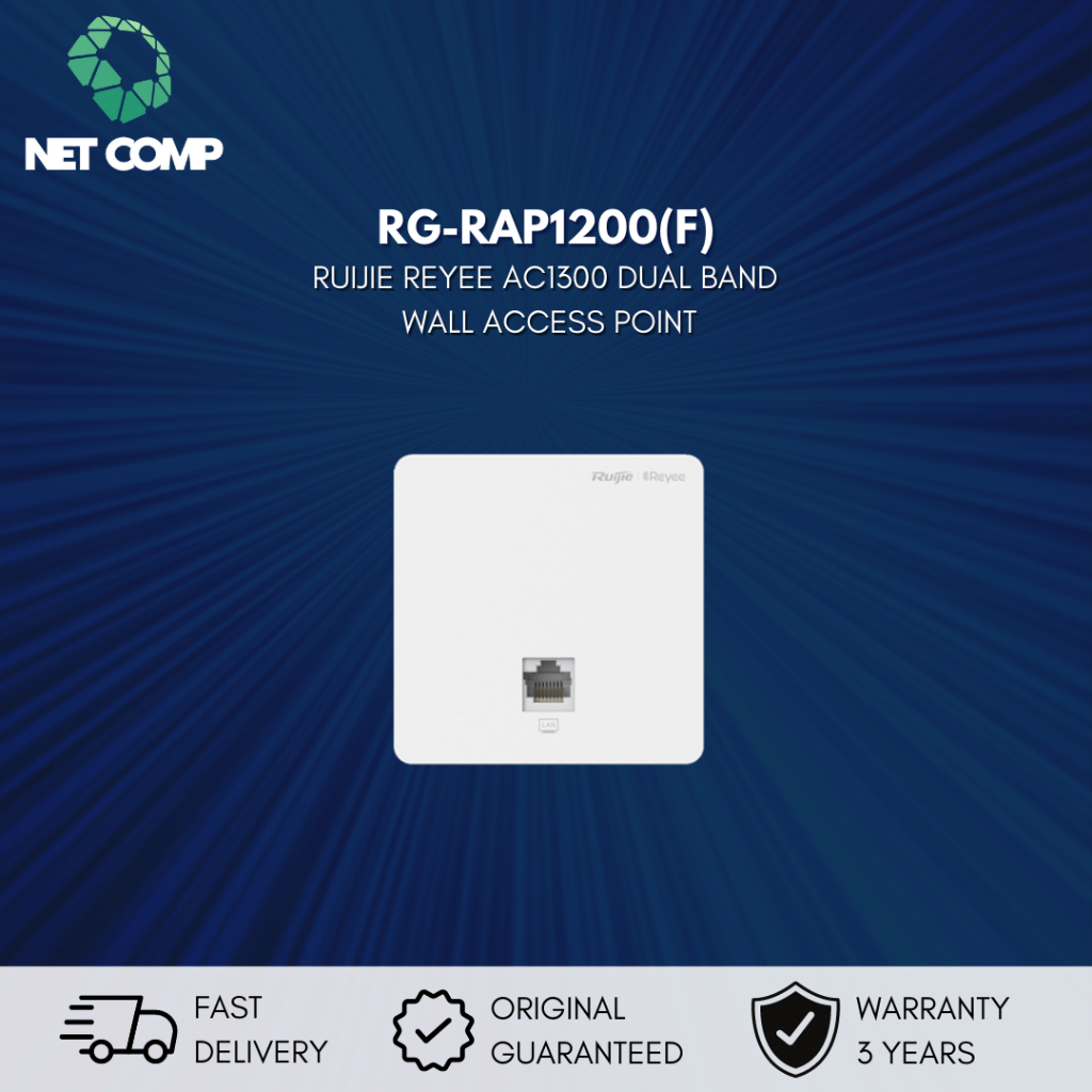 Jual RG-RAP1200F RUIJIE REYEE AC1300 DUAL BAND WALL ACCESS POINT ...