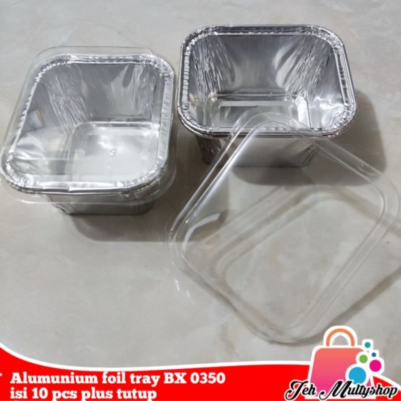 Jual Alumunium foil tray BX 0350 isi 10 pcs plus tutup | Shopee Indonesia