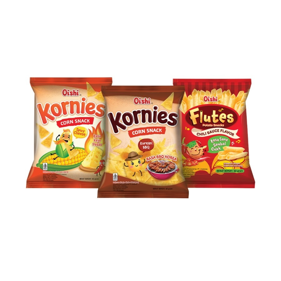 Jual Oishi Flutes & Kornies per 2pcs - All Varian [GOJEK/GRAB] | Shopee ...