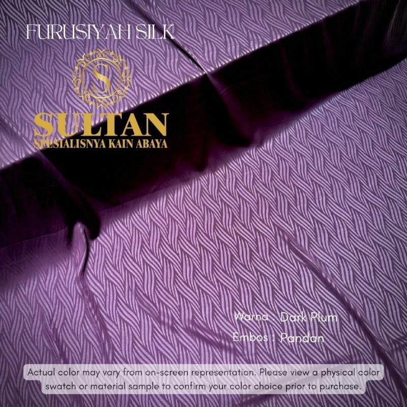 Jual 50 Cm Furusiyah Silk Dark Plum Polos & 2 Motif Embos - Nature ...