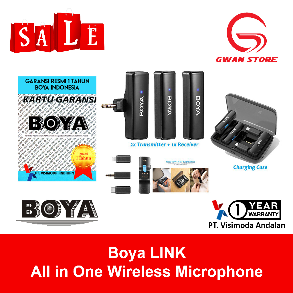 Jual Boya Link Boyalink Wireless Microphone System with Charging Case ...