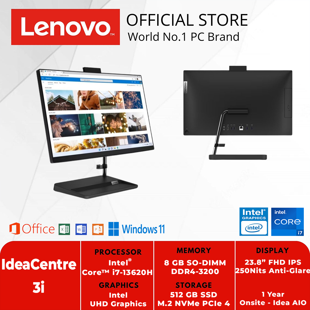 Jual LENOVO AIO ALL IN ONE 3i 24IAP7 T1ID BLACK CORE i7-13620H 8GB ...
