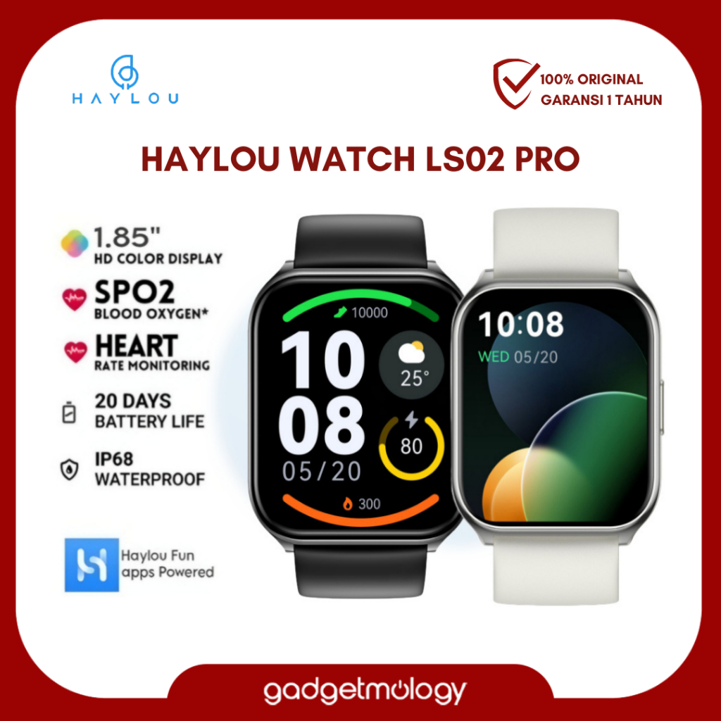 Jual Haylou Watch 2 Pro / LS02 PRO Smartwatch IP68 SpO2 1.85" Display ...