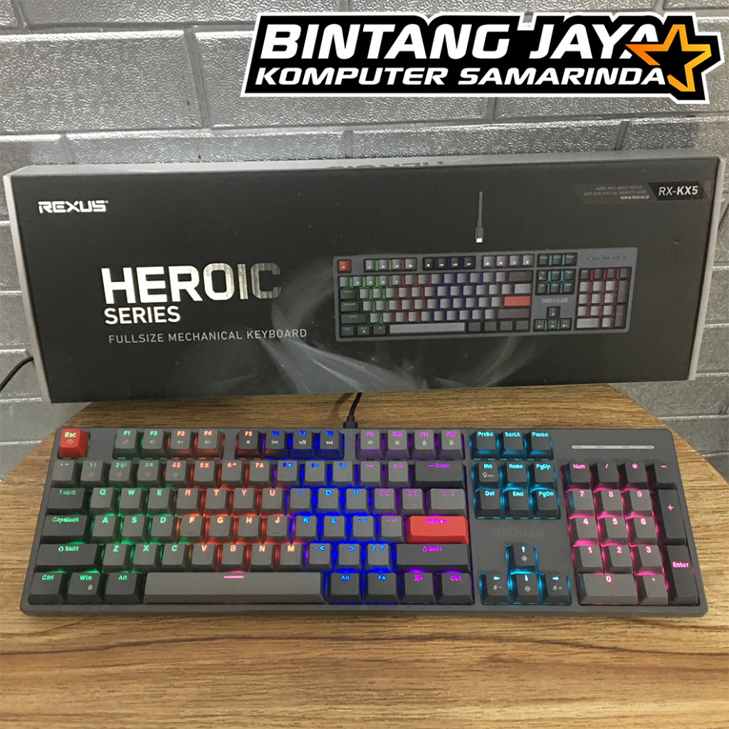 Jual Keyboard Mechanical Gaming Rexus Heroic KX5 - Grey | Shopee Indonesia