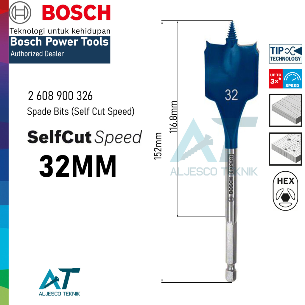 Jual BOSCH MATA BOR KAYU KIPAS 32MM 32 MM - SELFCUT SPADE BITS | Shopee ...