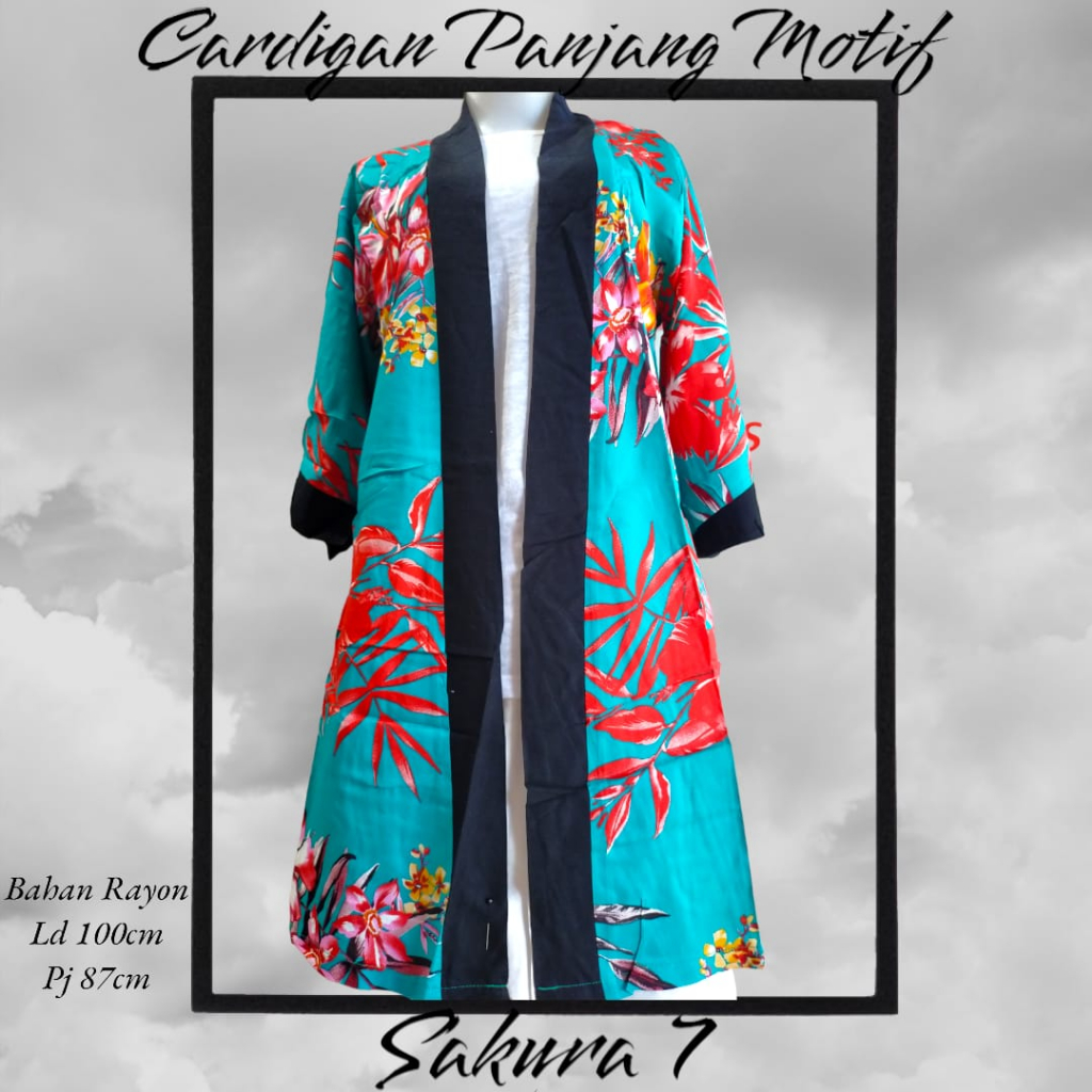 Jual Cardigan Pendek Nabila dan Panjang Motif Sakura - Ks Kimono Outer | Shopee Indonesia