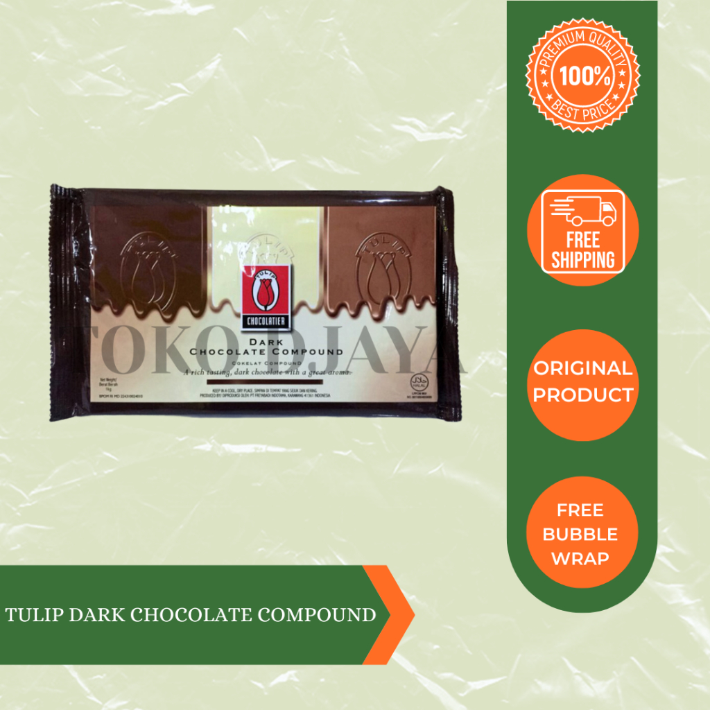 Jual Tulip Dark Chocolate Compound 1 Kg Kilo Gram Tulip Dark Chocolate