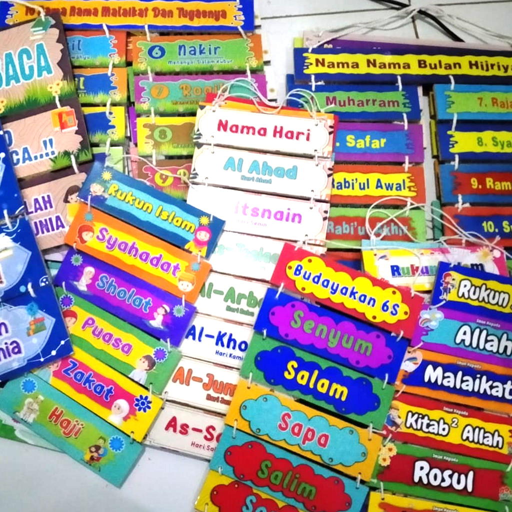 Jual Poster Edukasi Hiasan Dinding Kelas TK SD SMP Dekorasi Dinding Kelas Rukun Islam Rukun Iman ...