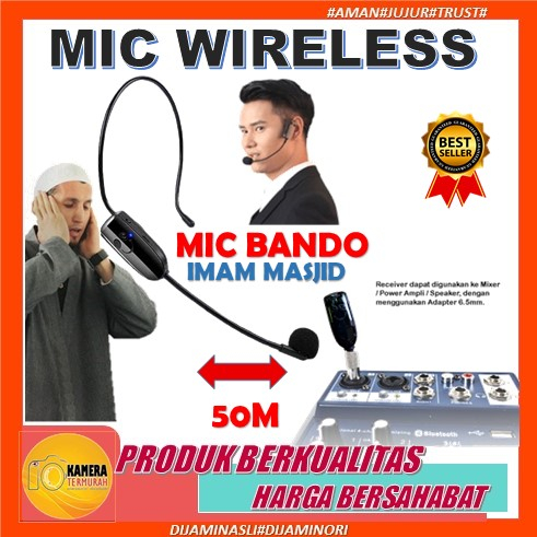 Jual Mic Microphone Wireless Untuk Imam Masjid & Muazin 3 in 1 Model ...