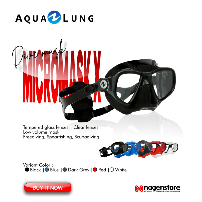 Jual Aqualung Micromask X Low Volume Freediving Spearfishing scuba diving | Shopee Indonesia