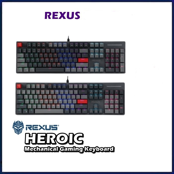 Jual Rexus Heroic KX5 Mechanical Gaming Keyboard Full Size RX-KX5 ...