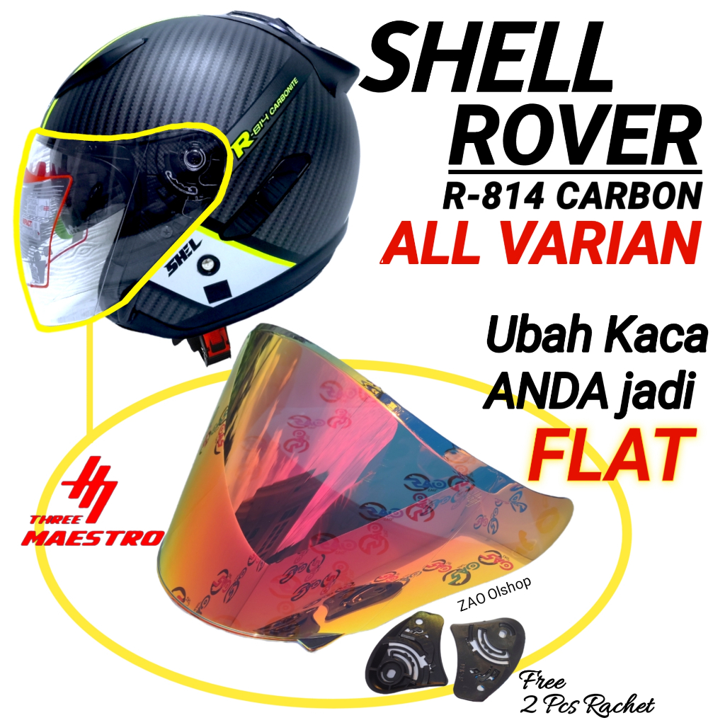 Jual Kaca Helm SHELL EQUALIZER | ROVER R-814 Visor Helmet FLAT venom ...