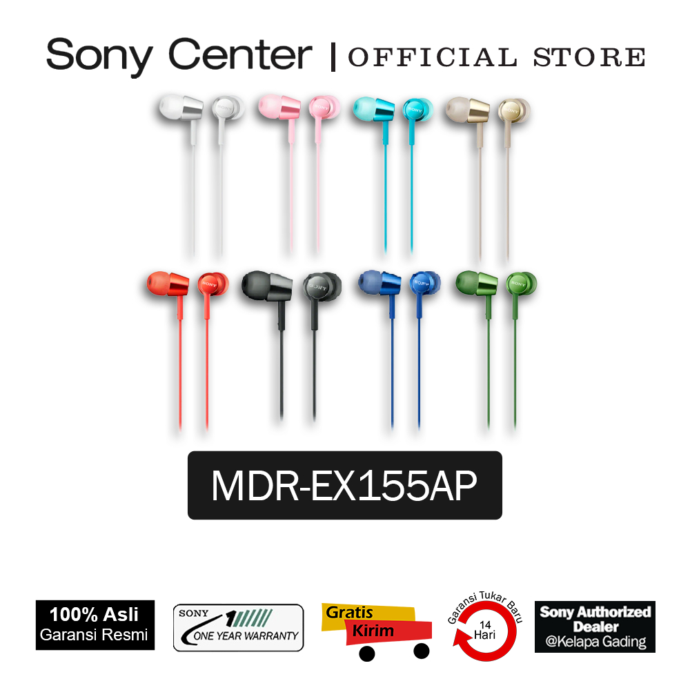 Jual SONY CENTER MDR-EX155AP In-ear Headphone / SONY MDREX155AP ...