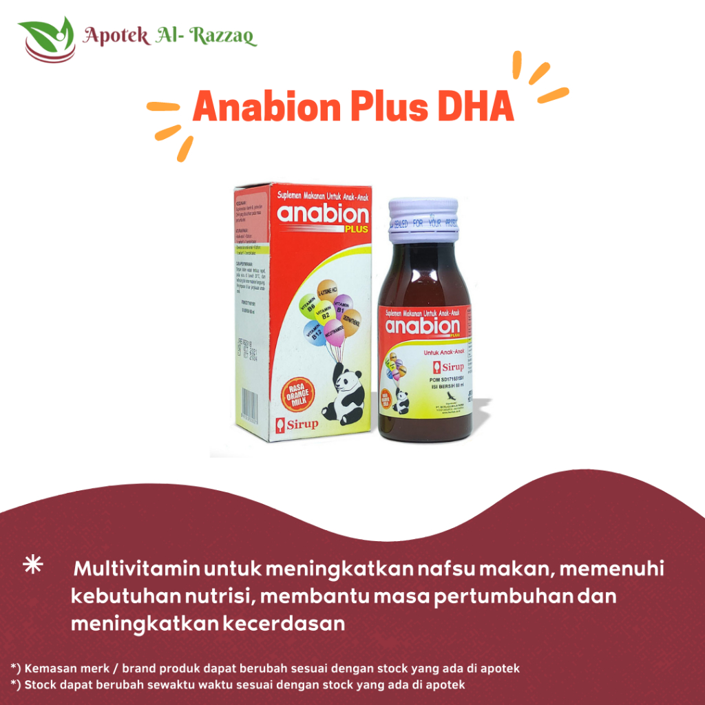 Jual Anabion Syrup Plus DHA 60 ml - Suplemen Kesehatan - Anak-anak - Orange Milk | Shopee Indonesia
